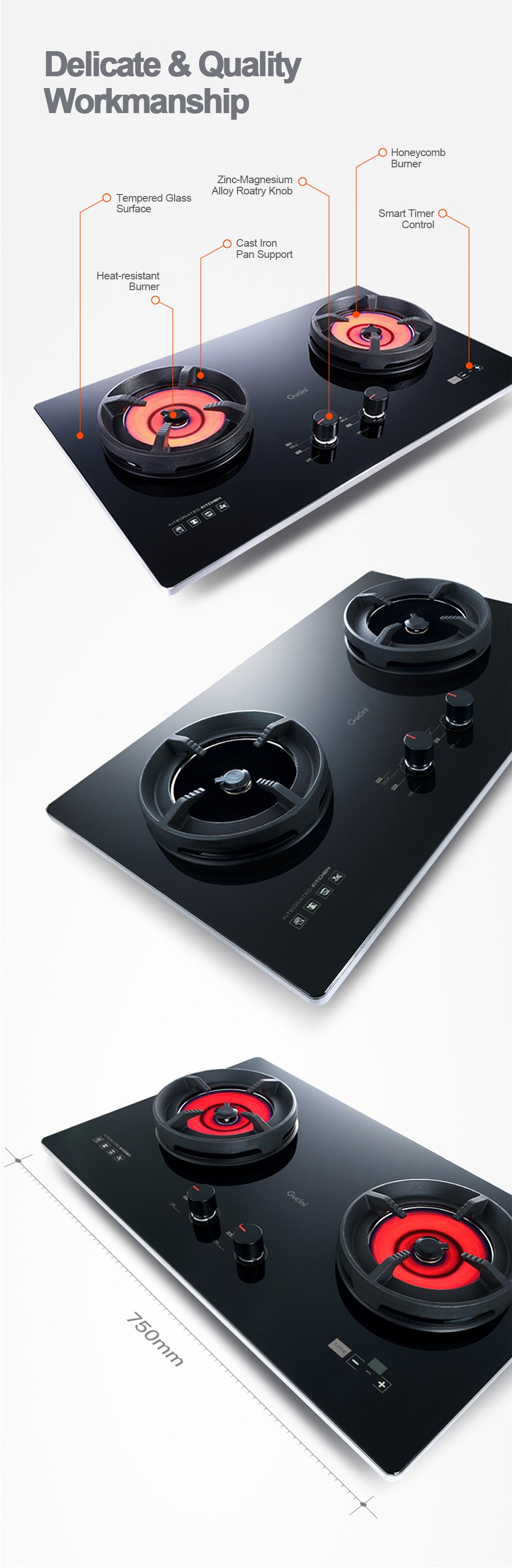 GCH-H005-D Infrared 2-Burners Gas Hob