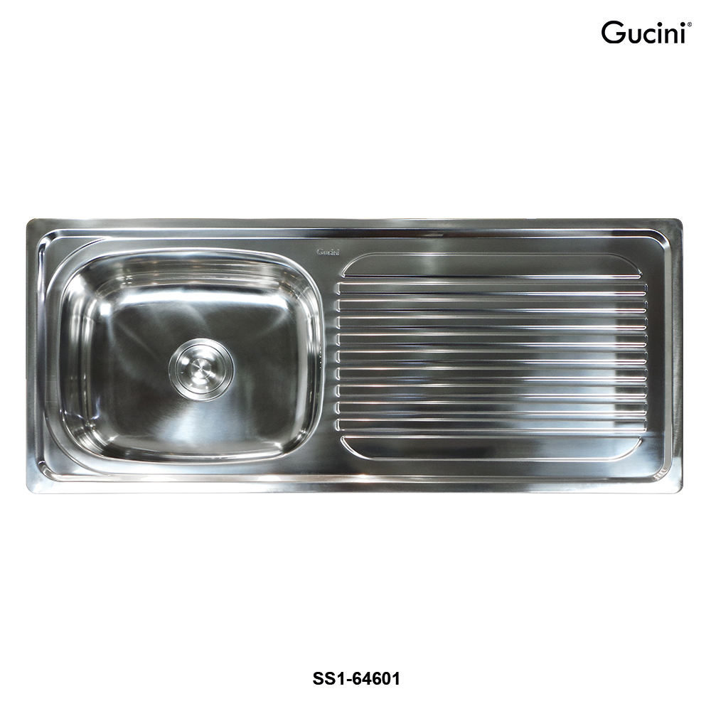 SS1-64601 Single Bowl with Drainer Kitchen Sink (Stainless Steel 201)